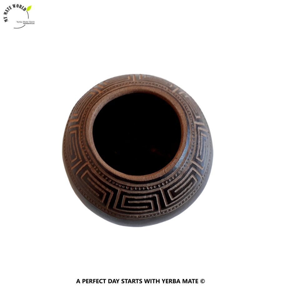 Handcrafted Dark Greek Pattern Yerba Mate Gourd - Only One in Stock ...