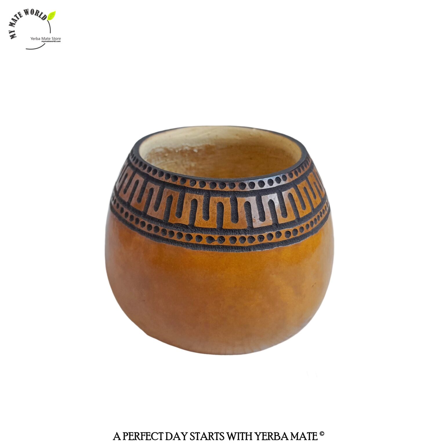 Handcrafted "Dark Greek" Pattern Yerba Mate Gourd - Only One in | Yerba ...