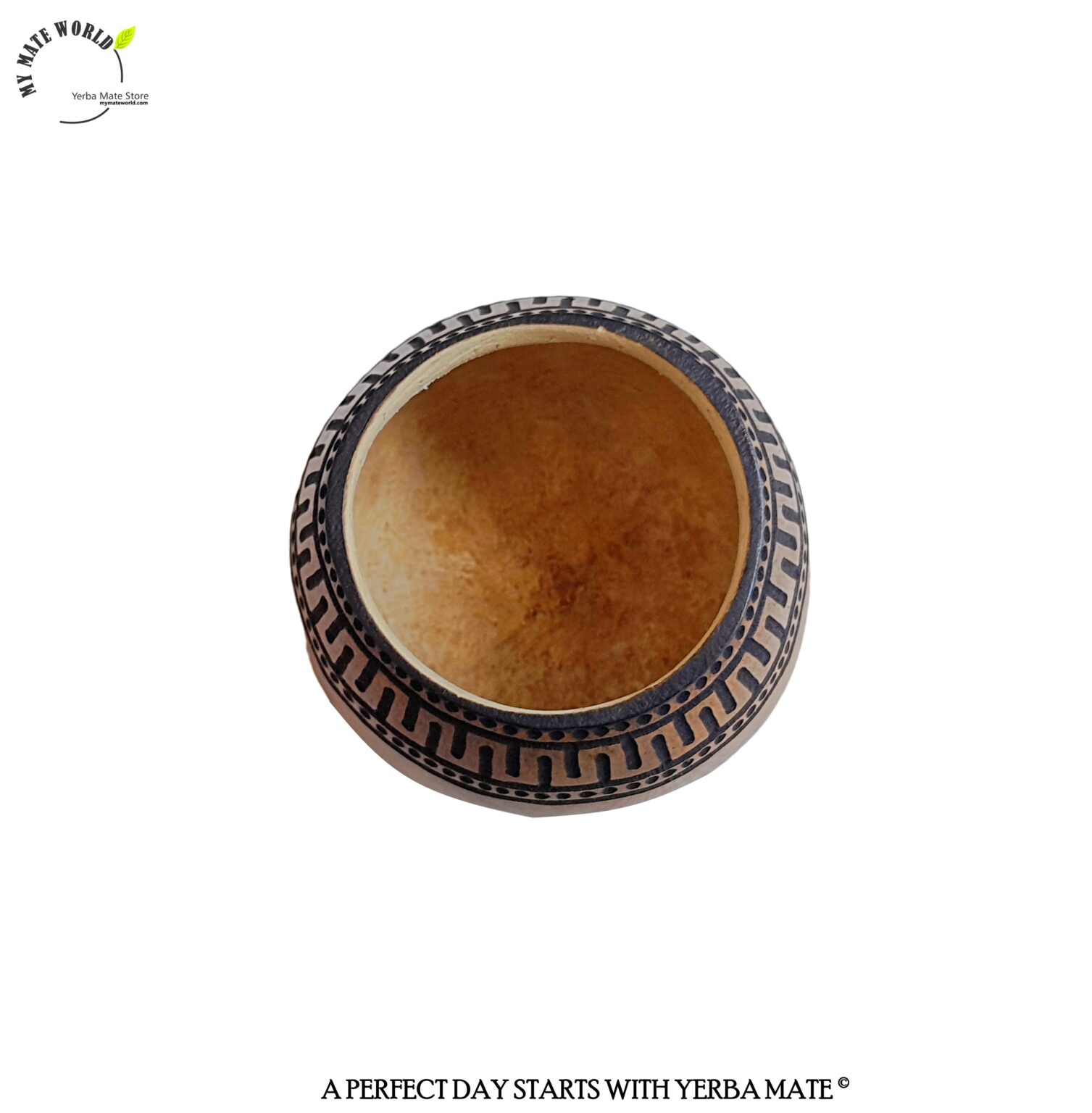 Handcrafted "Dark Greek" Pattern Yerba Mate Gourd - Only One in | Yerba ...